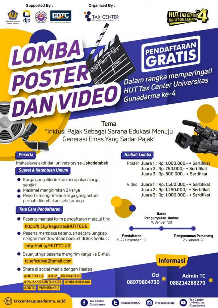 Universitas Gunadarma Gelar Lomba Poster & Video Inklusi Pajak, Mau?