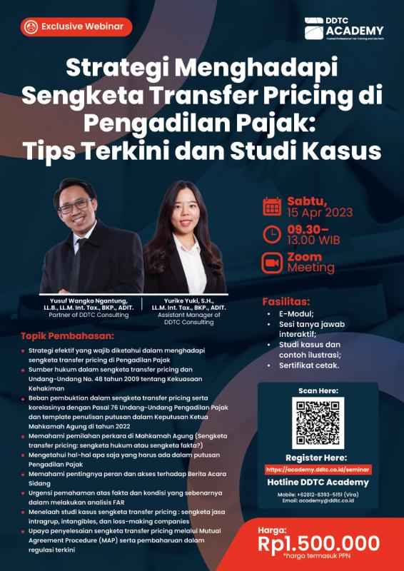 Ikuti Webinar Strategi Menghadapi Sengketa Transfer Pricing