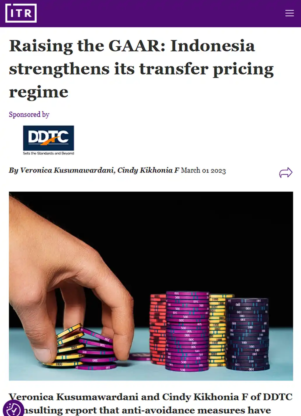 Raising the GAAR: Indonesia Strengthens Its Transfer Pricing Regime | DDTC